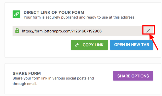 How to Create a Custom URL of a Form?